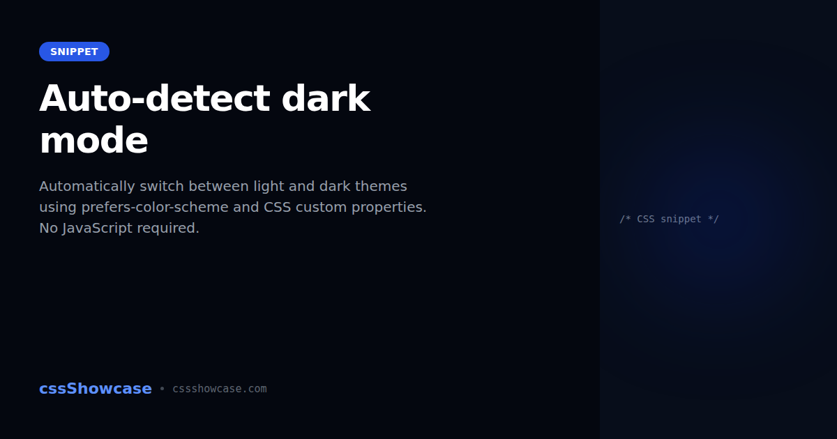 Auto Detect Dark Mode — Cssshowcase 6415