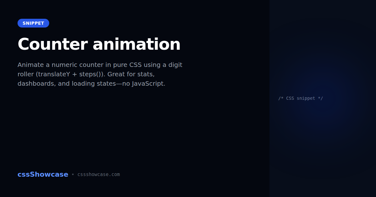 Counter animation — cssShowcase