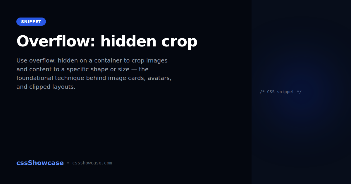 Overflow: hidden crop — cssShowcase